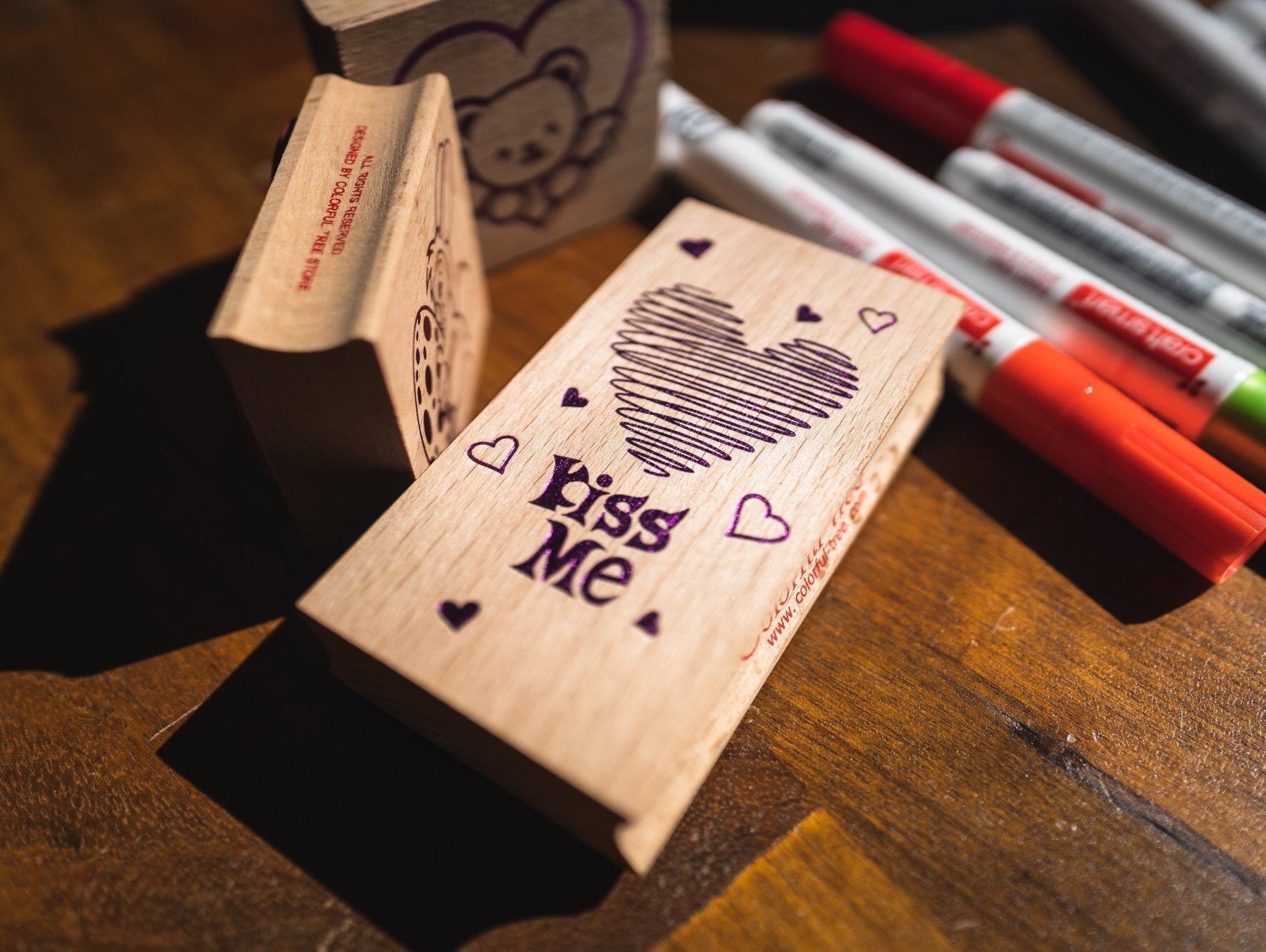 Colorfultree Various Design Wood Stamp Set Featuring Multiple Large ...