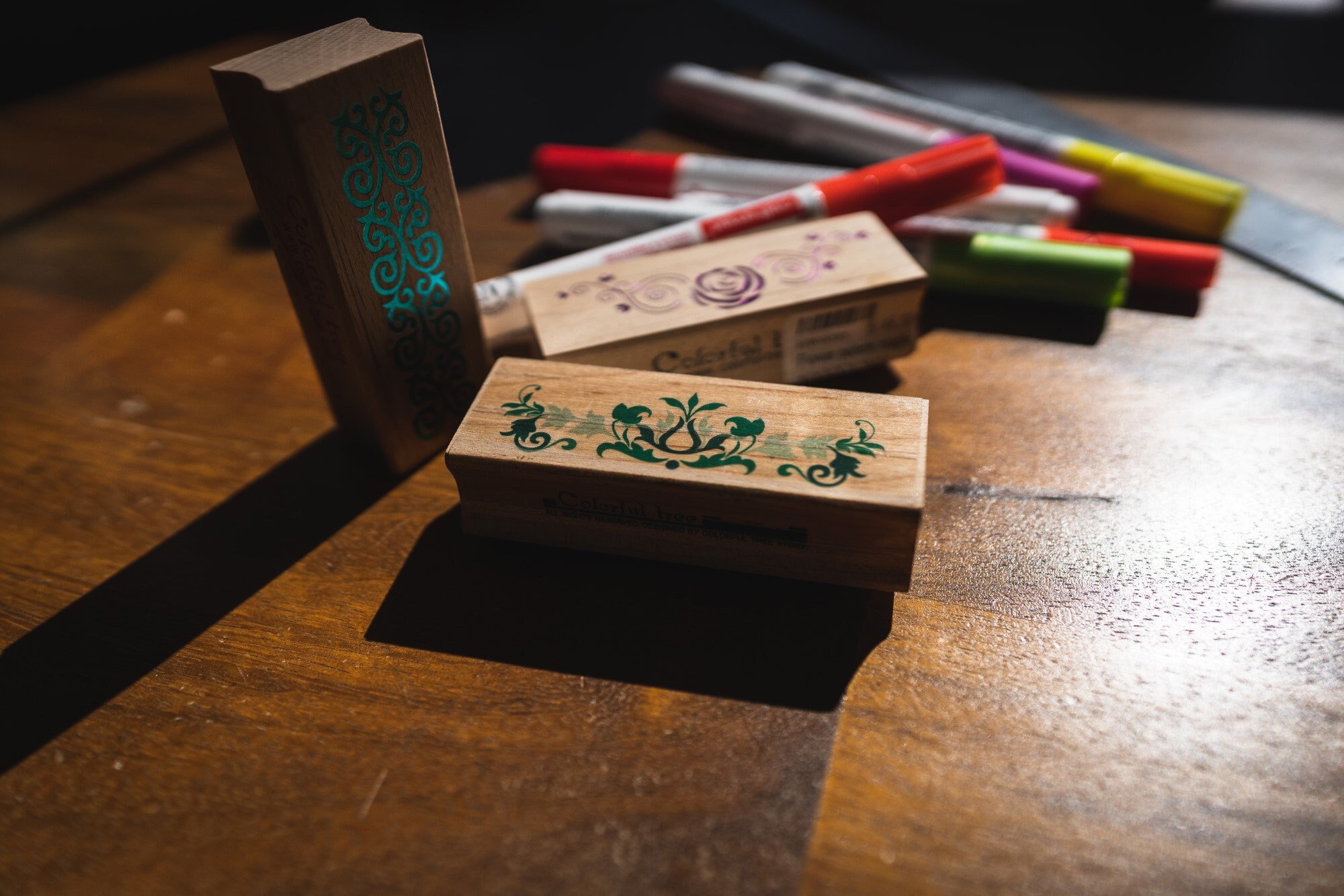 Colorfultree Various Design Wood Stamp Set Featuring Multiple Large ...