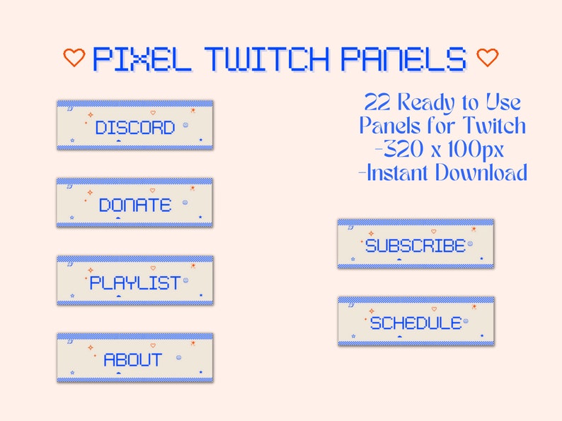 22 Pixel Twitch Panels - Etsy