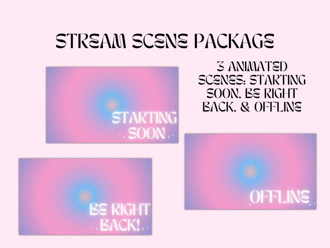 Aesthetic Pink, Blue, & Purple Aura Twitch Streaming Scenes Starting ...