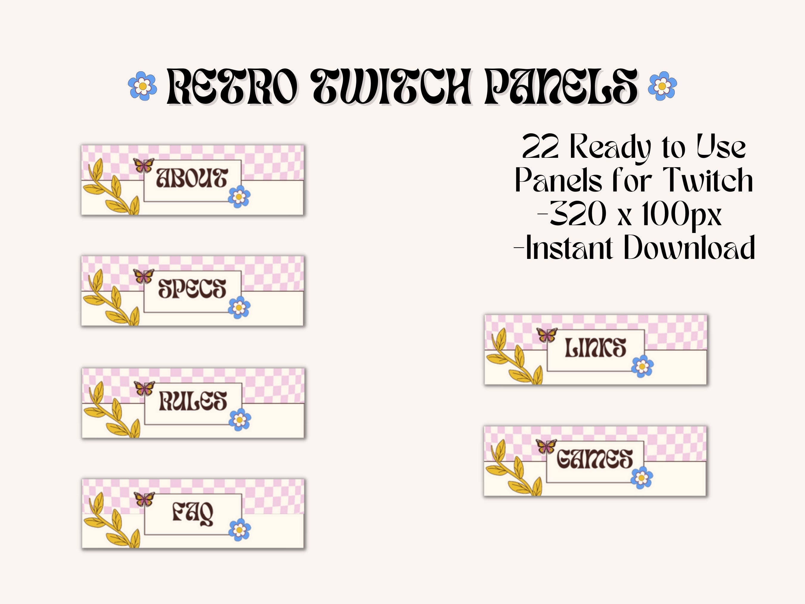 22 Retro Twitch Panels - Etsy