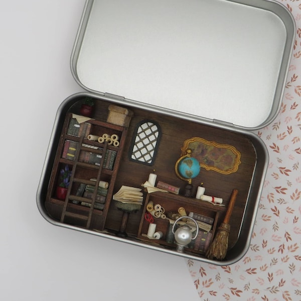 Miniature Library - Etsy