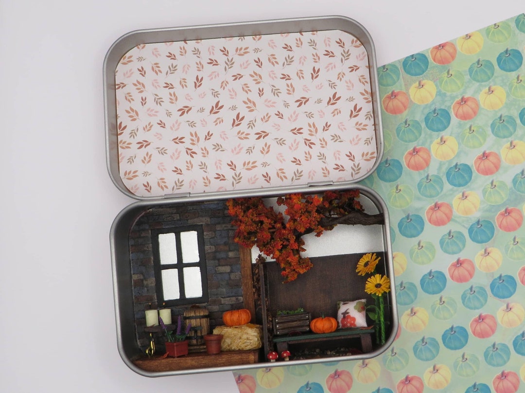 Handmade Fall Garden Diorama in a Tin, Cozy Autumn Yard Scene - Etsy