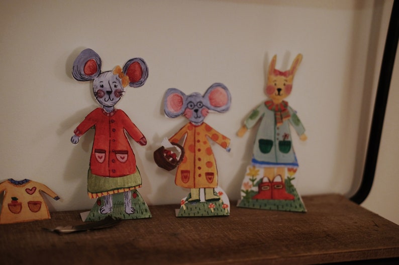 Printable Paper Dolls Hand-painted Ginny the Mouse - Etsy