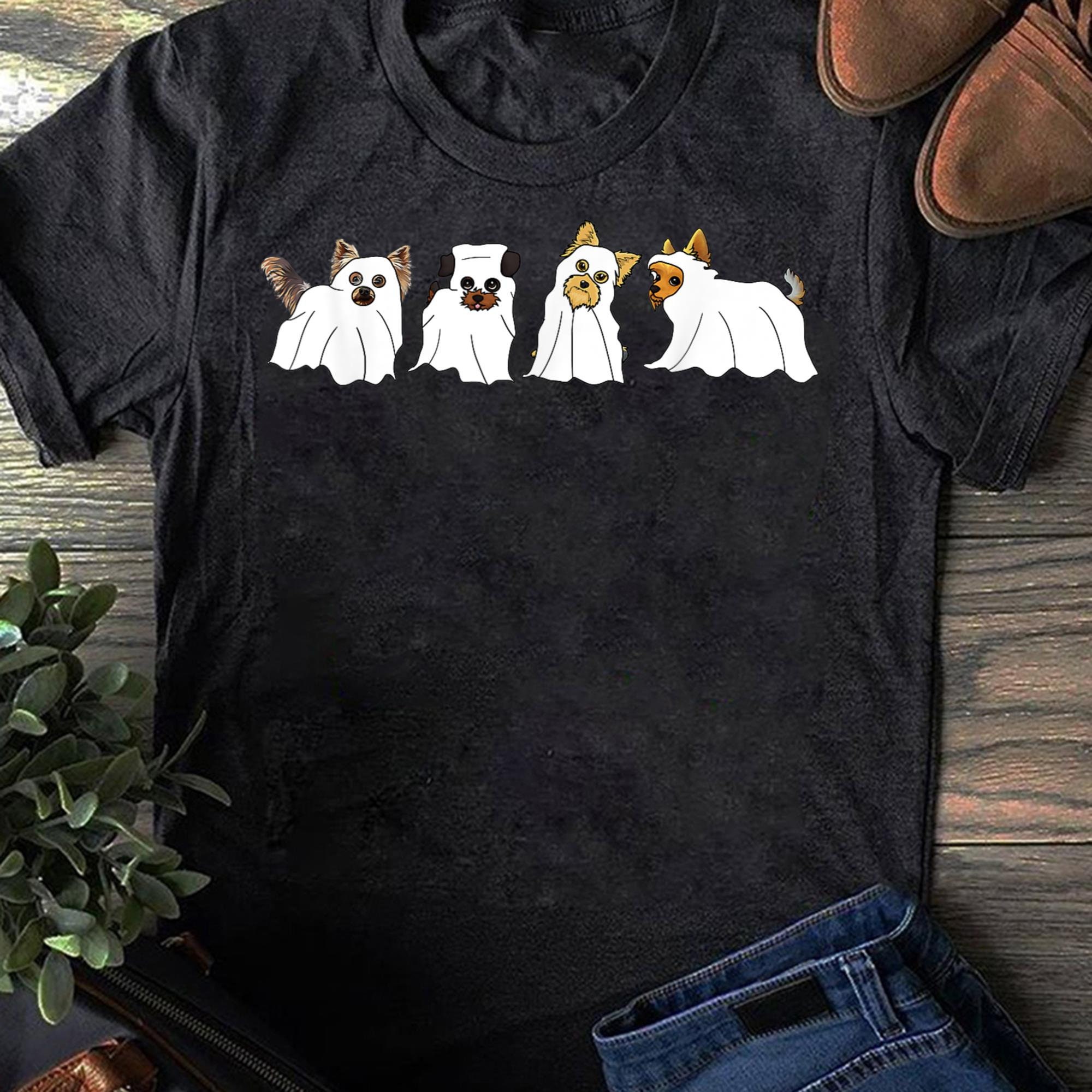 Boo Yorkie Ghost Dog Pet Animal Halloween Costume T-shirt Gift for Dog ...