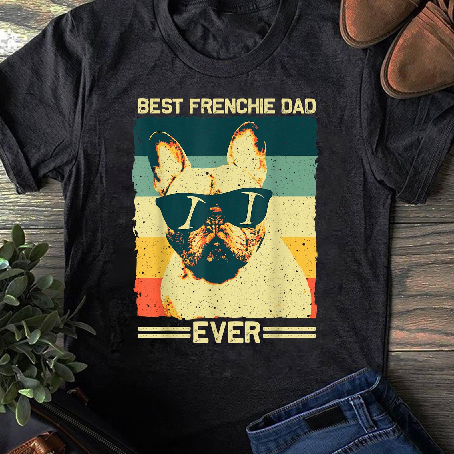 Best Frenchie Dad Design Men Father French Bulldog Lovers T-shirt ...