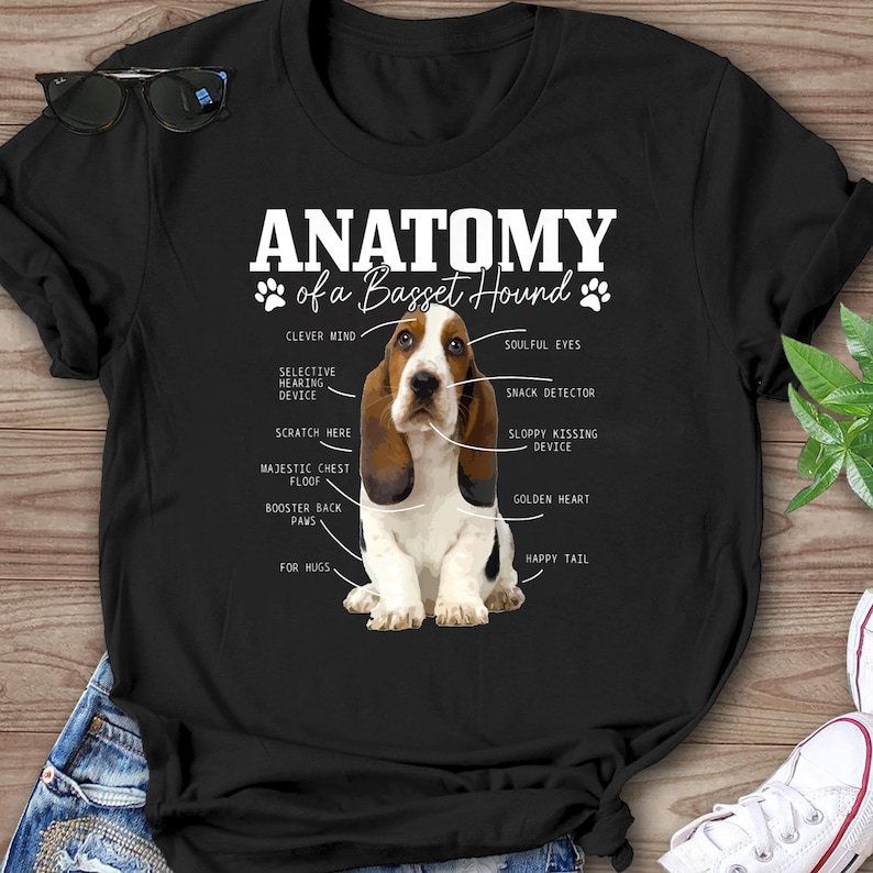 Anatomy of a Basset Hound T-shirt: Funny Dog Mom/dad Gift - Etsy