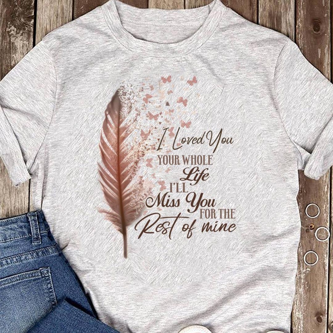 Memorial Mom T-shirt: Feather & Butterfly Design - RIP Gift - Etsy