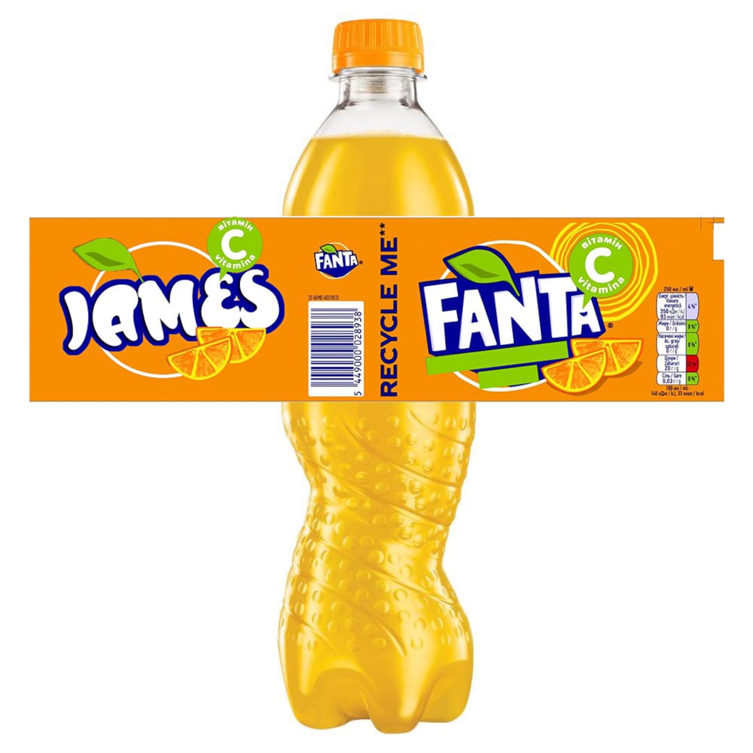 4 X Custom Fanta Orange Bottle Labels Any Name Any - Etsy