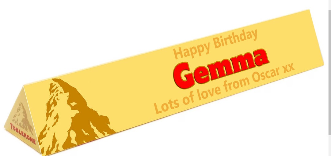 Custom Toblerone Box Label Any Name Any Occasion Party Favour Christmas ...