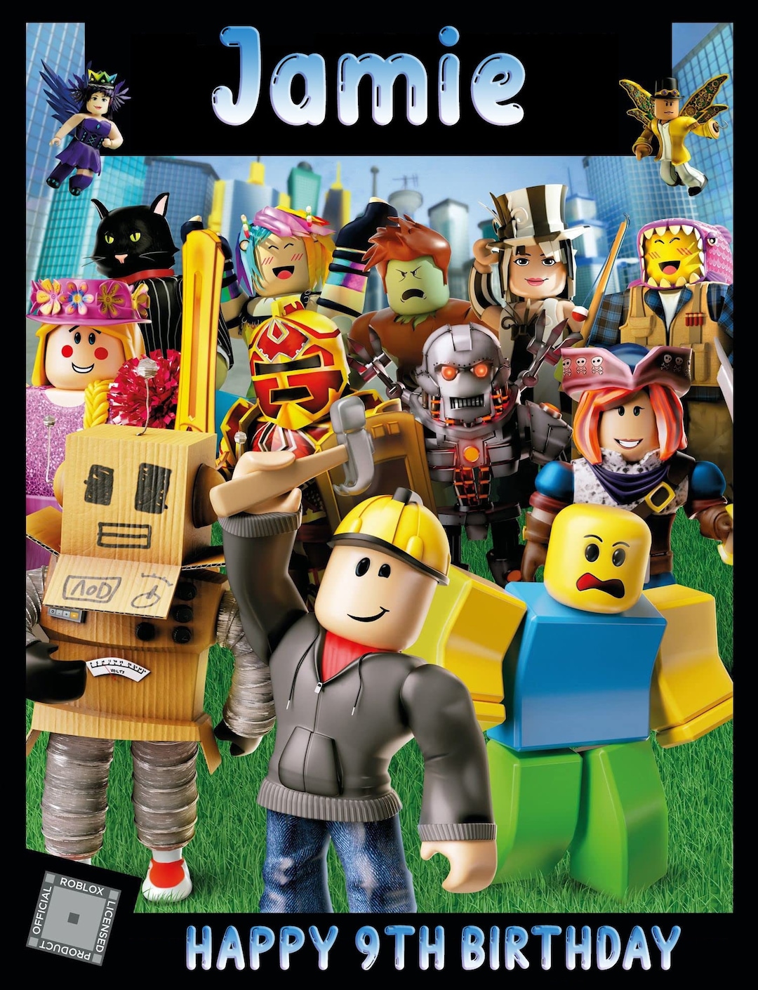 Carte d'anniversaire Roblox personnalisée Kids Party Favor Roblox ...