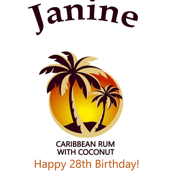 Custom Malibu Bottle Label - Etsy