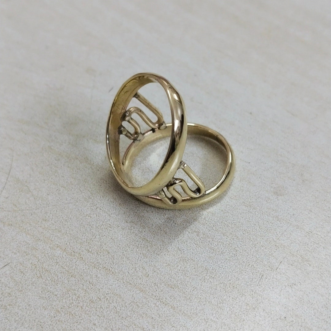 Arthritis Finger Splint Brass Gold Ring, Bronze Adjustable Handmade ...