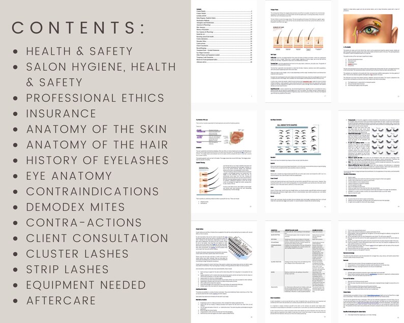 Strip and Cluster Lashes Digital Editable Training Manual Guide ...