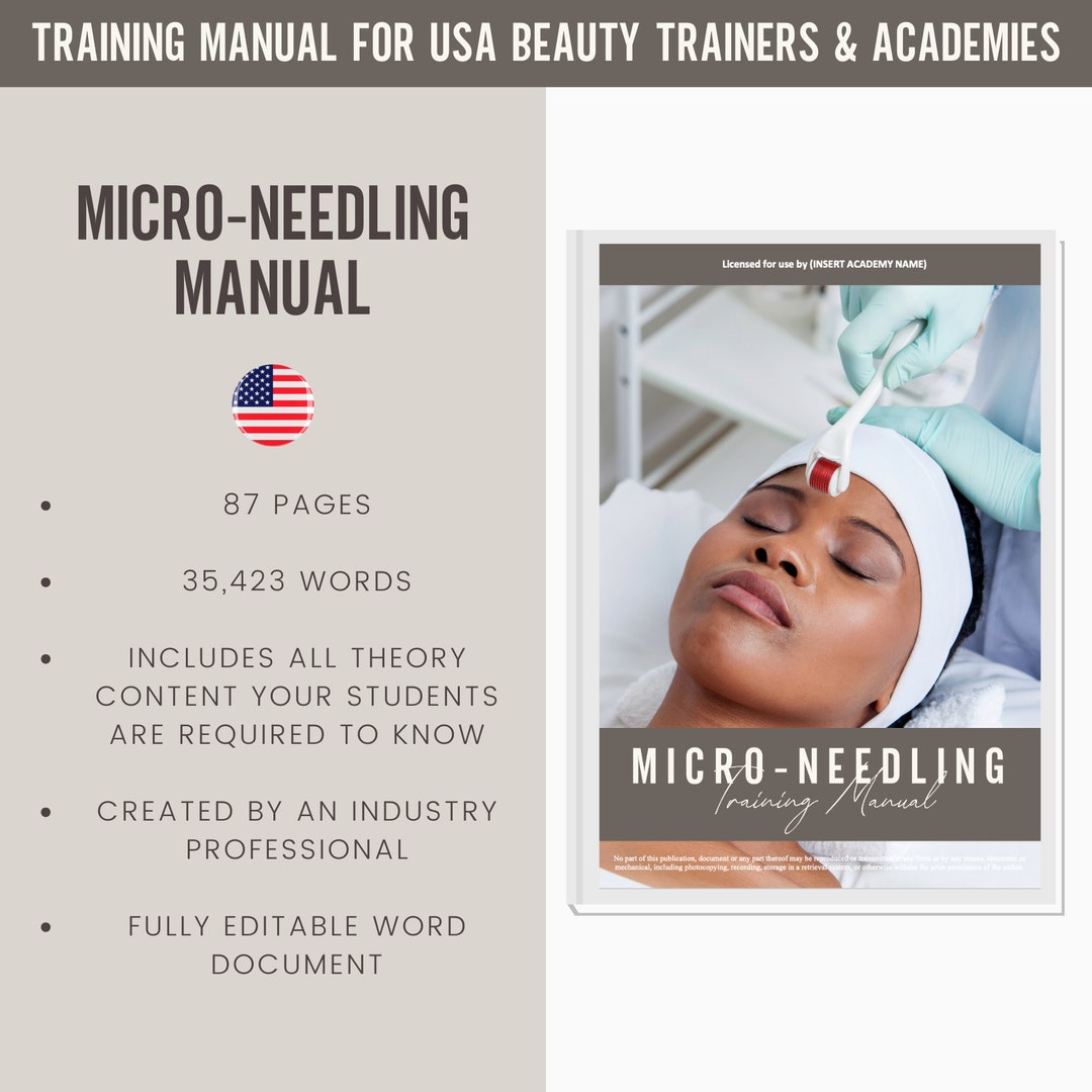 Micro-needling Digital Editable Training Manual Guide USA | Beauty ...