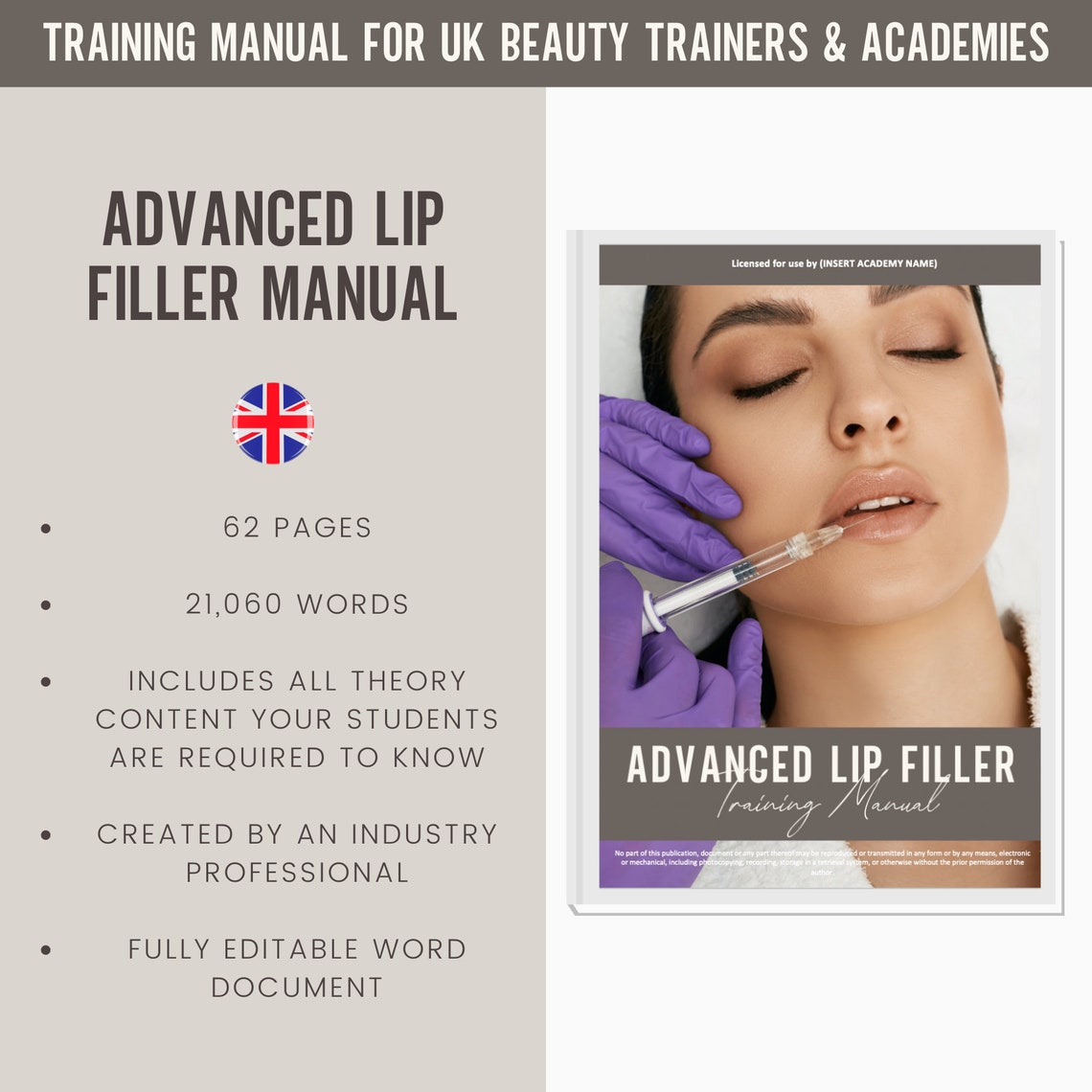 Advanced Lip Filler Techniques Digital Editable Training Manual Guide ...