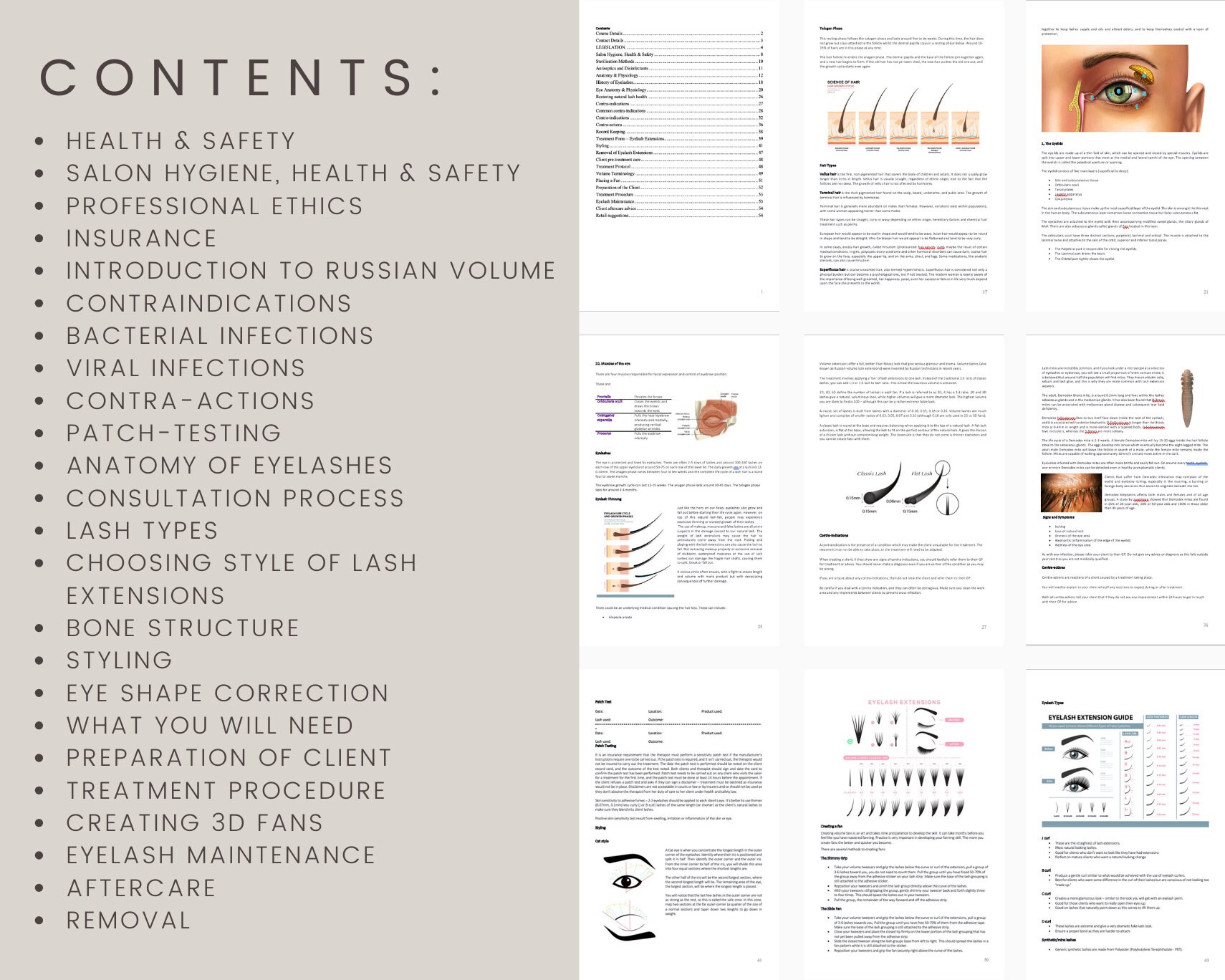 Russian Volume Lash Extensions Digital Editable Training Manual Guide ...