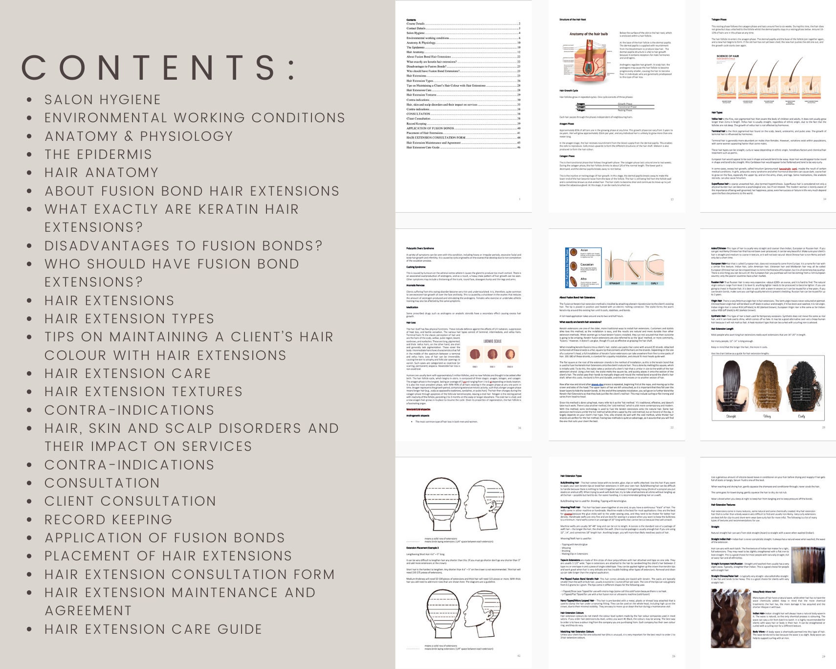 Fusion Bond Hair Extensions Digital Editable Training Manual Guide UK ...