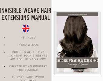 Hair Perming Digital Editable Training Manual Guide UK | Beauty ...