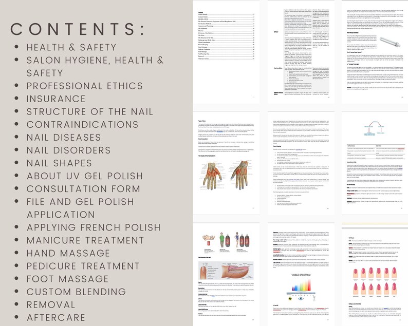 Gel Polish and Dry Manicure Digital Editable Training Manual Guide UK ...