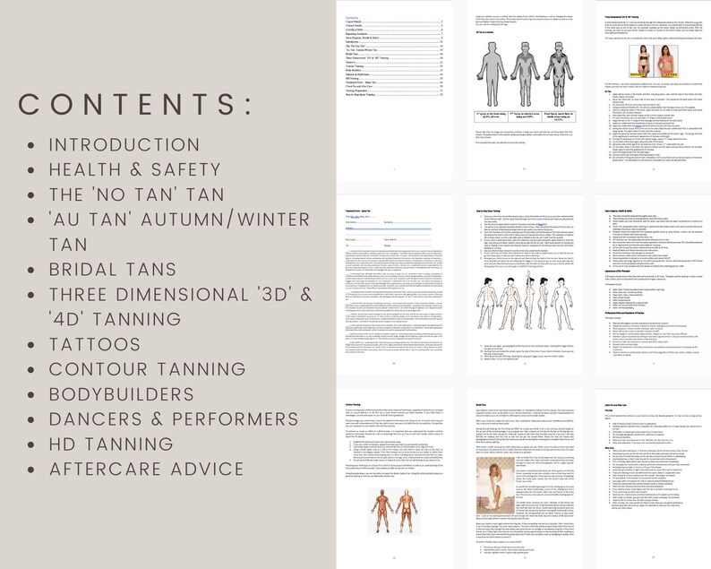 Advanced Spray Tan, 3D & 4D Digital Editable Training Manual Guide ...