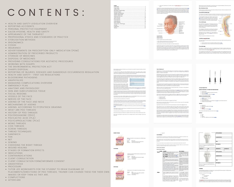 PDO Thread Lift Digital Editable Training Manual Guide UK | Beauty ...