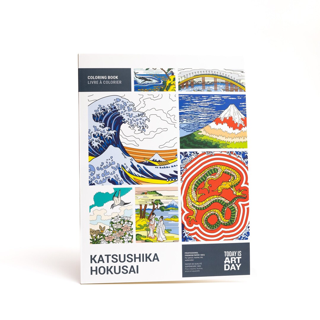 Hokusai Coloring Book - Etsy