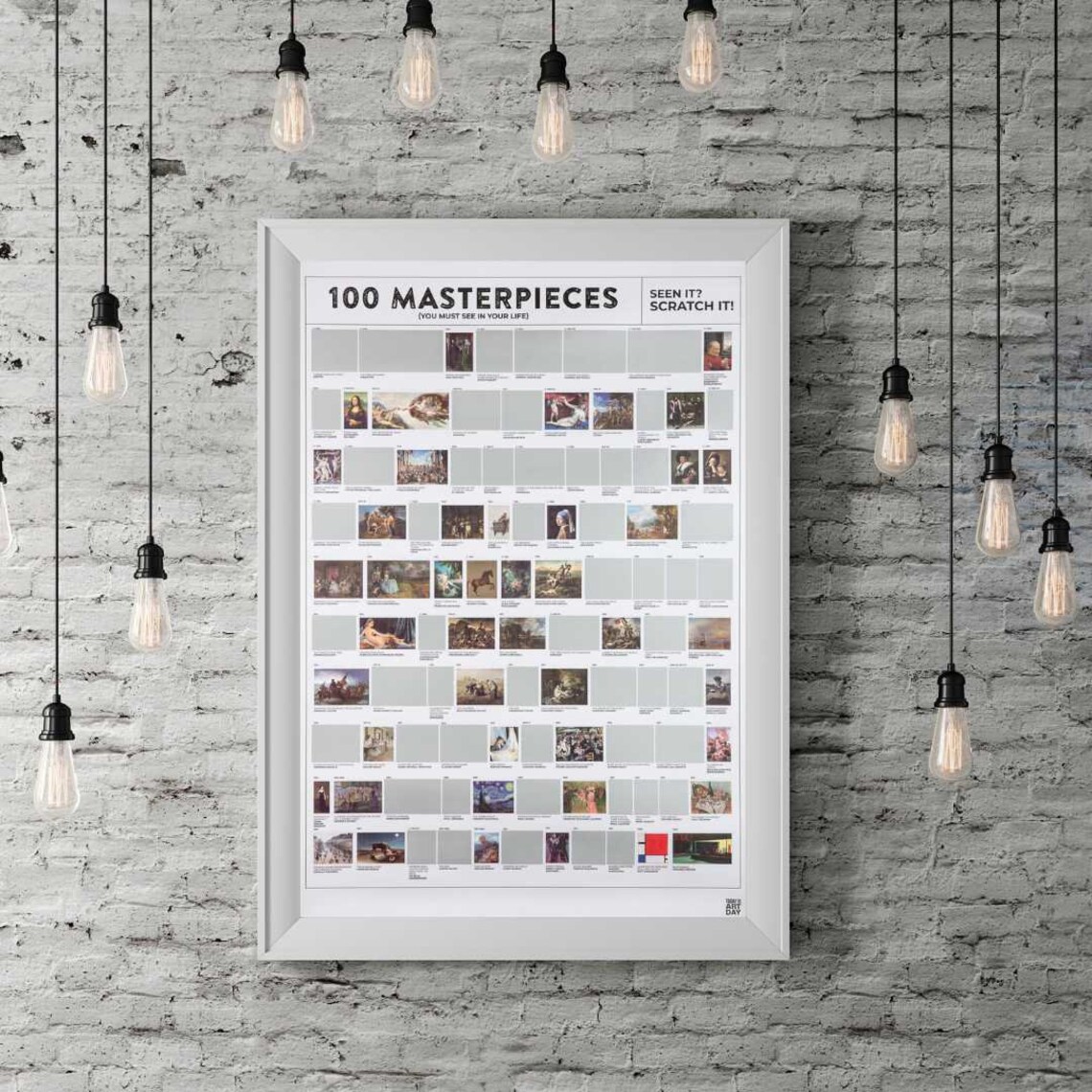 100 Masterpieces Scratch Poster - Etsy