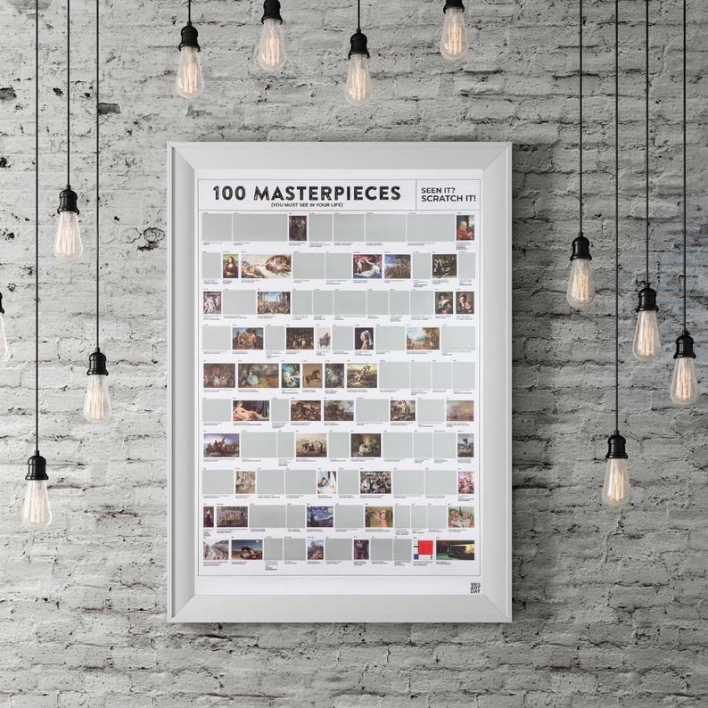 100 Masterpieces Scratch Poster - Etsy