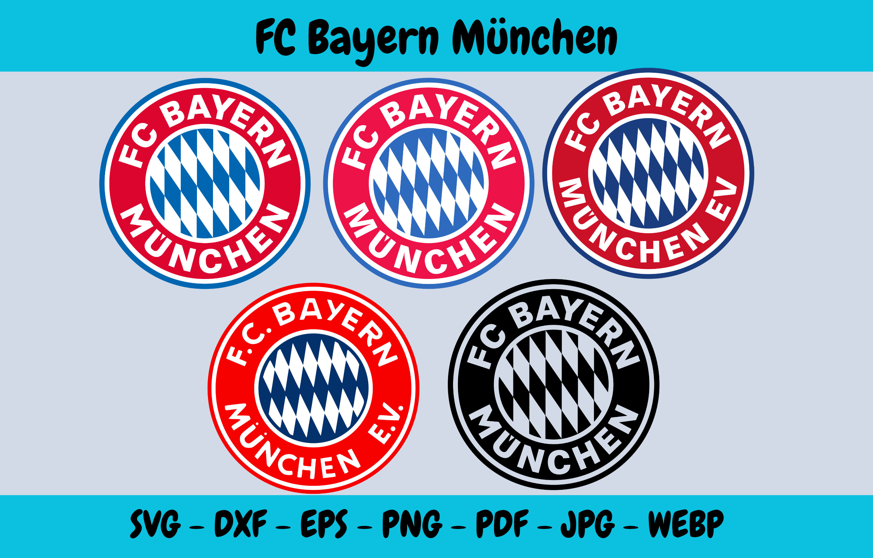 FC Bayern München Vector Svg Eps Dxf Png High Res Jpg - Etsy