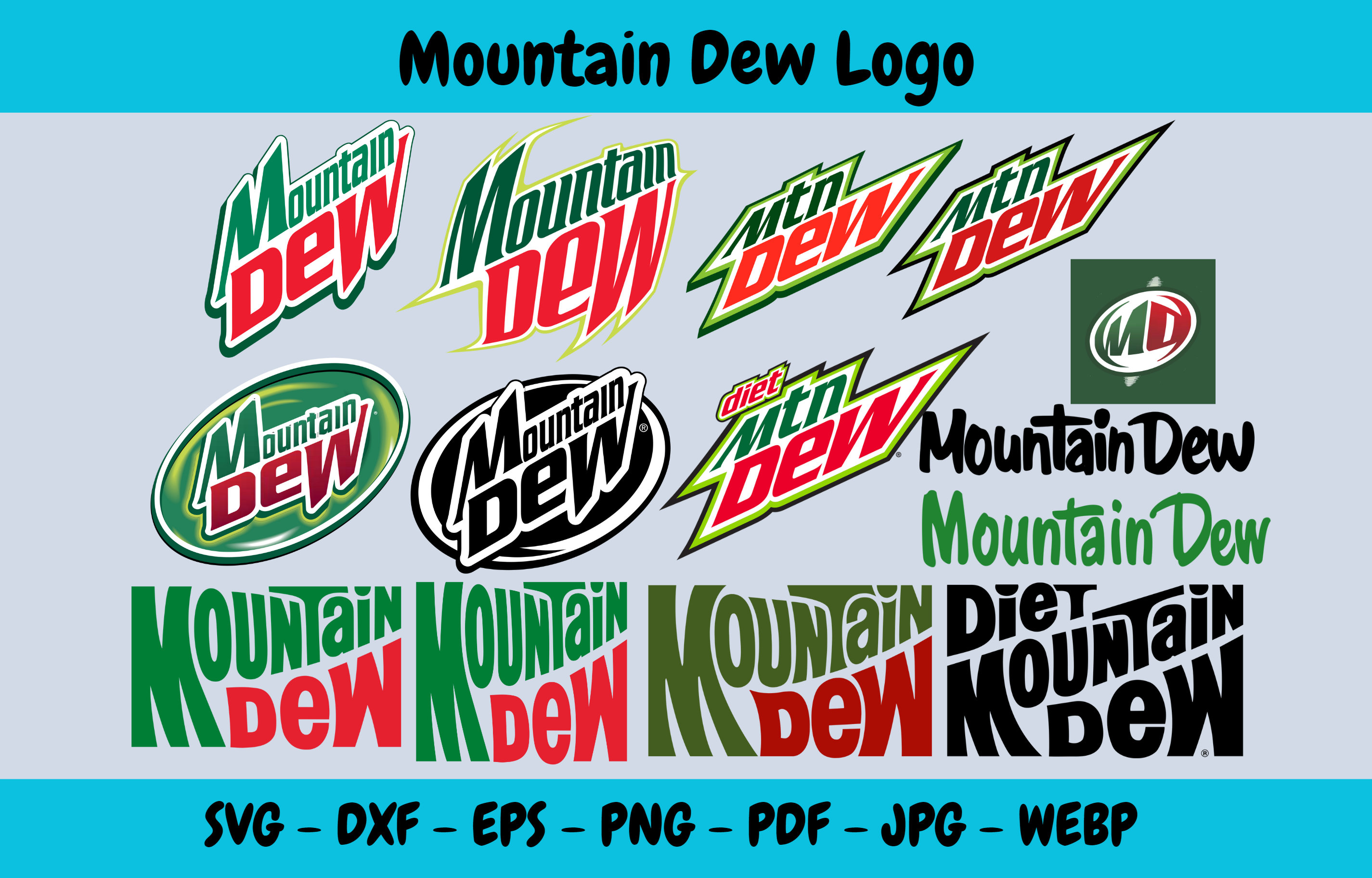 Mountain Dew Vector Svg Eps Dxf Png High Res Jpg Pdf - Etsy Australia