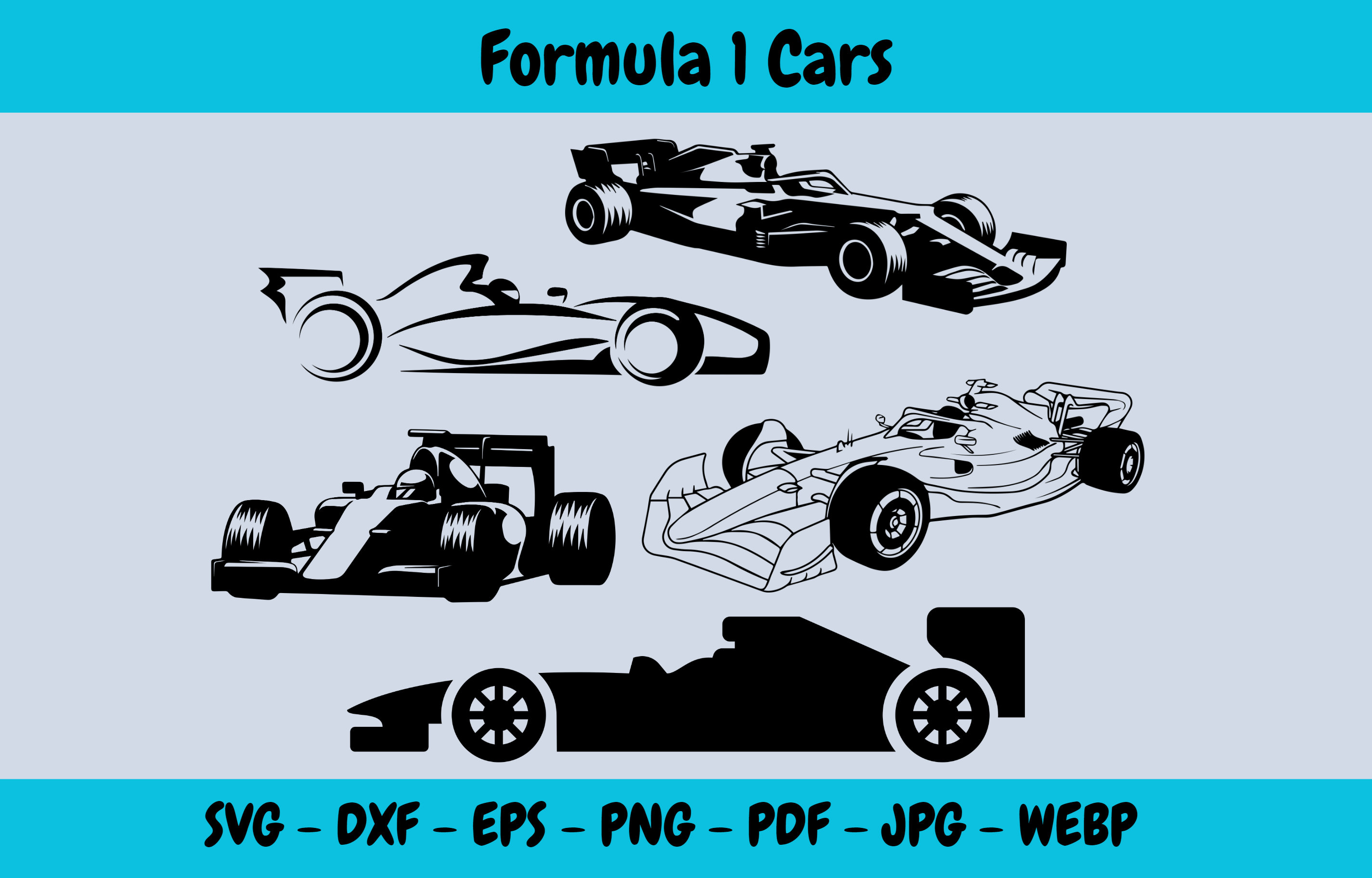 Coches de Fórmula 1 vectoriales svg eps dxf png de alta - Etsy México