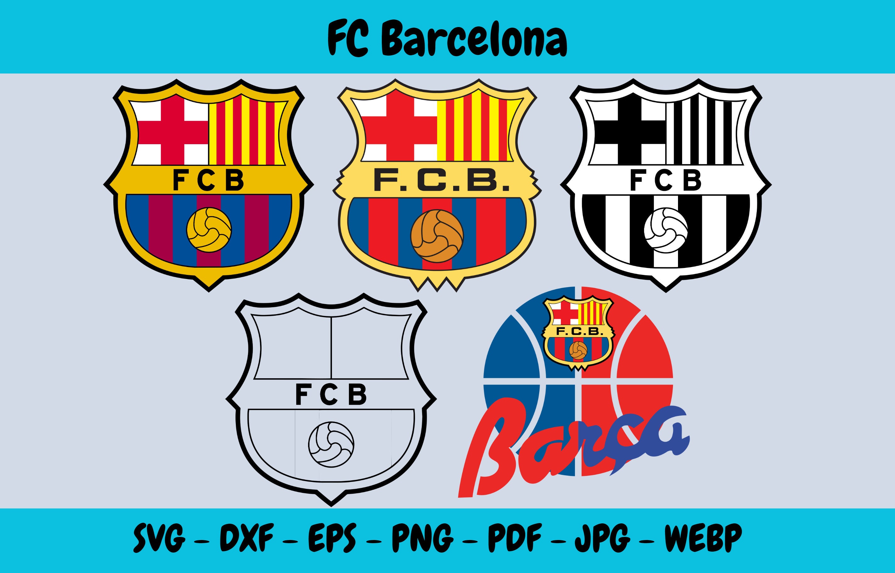 FC Barcelona Vector Svg Eps Dxf Png High Res Jpg Pdf - Etsy UK