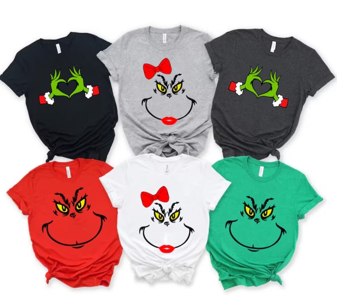 Grinch Face Shirt Grinch Heart Hands Graphic Tees Grinch - Etsy