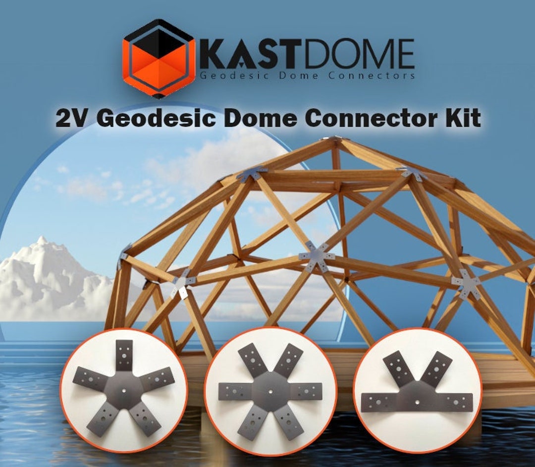 2V Geodesic Dome Connector Kit: DIY Steel Frame for Greenhouses ...