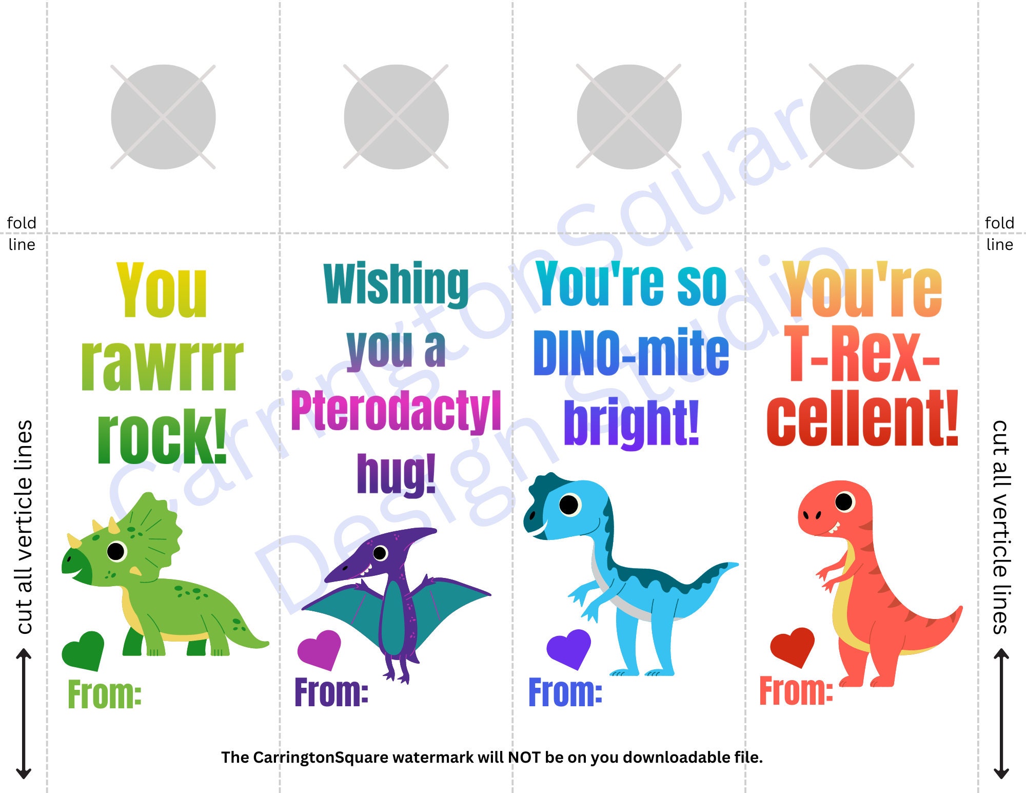 Dinosaur Valentine PRINTABLE Class Valentine Classmate Valentines Boy ...