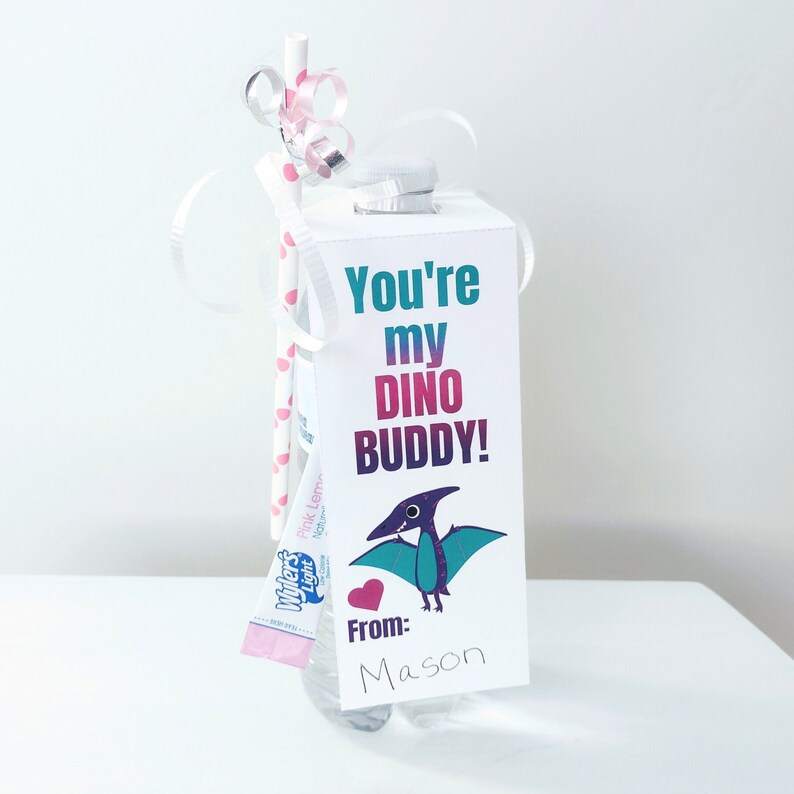 Dinosaur Valentine PRINTABLE Class Valentine Classmate Valentines Boy ...