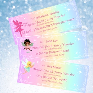 PRINTABLE Tooth Fairy Note Voucher or Coupon From Tooth Fairy Letter ...