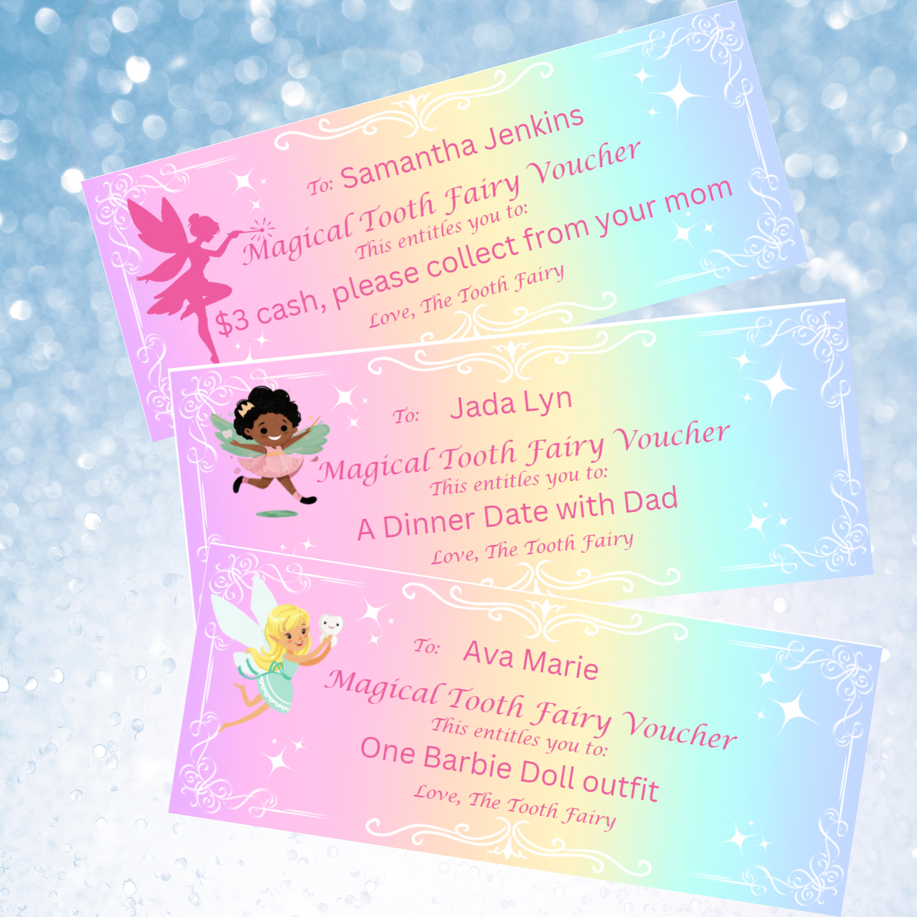 PRINTABLE Tooth Fairy Note Voucher or Coupon From Tooth Fairy Letter ...