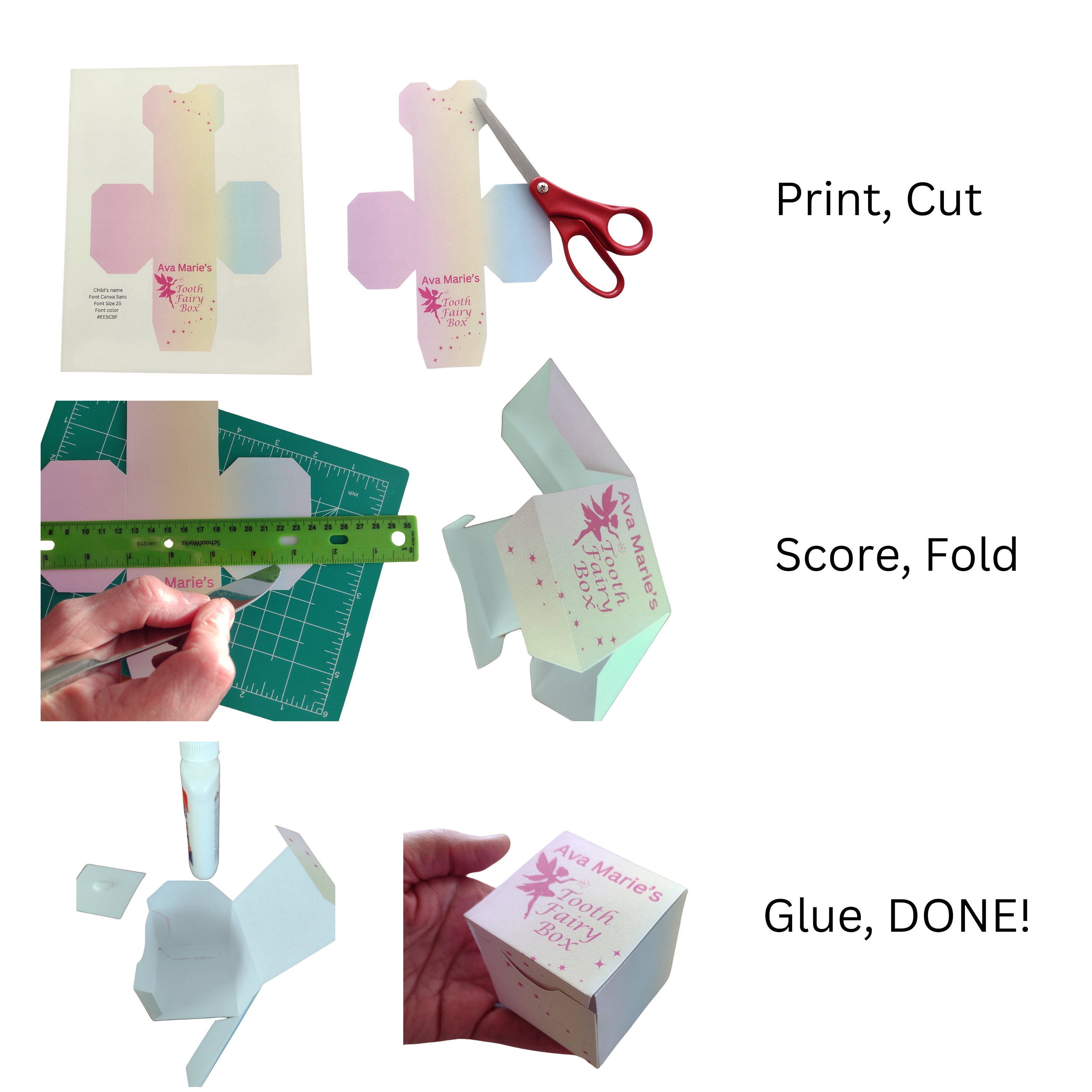 PRINTABLE Tooth Fairy Box for Child's Tooth Fairy Note Receipt Money ...