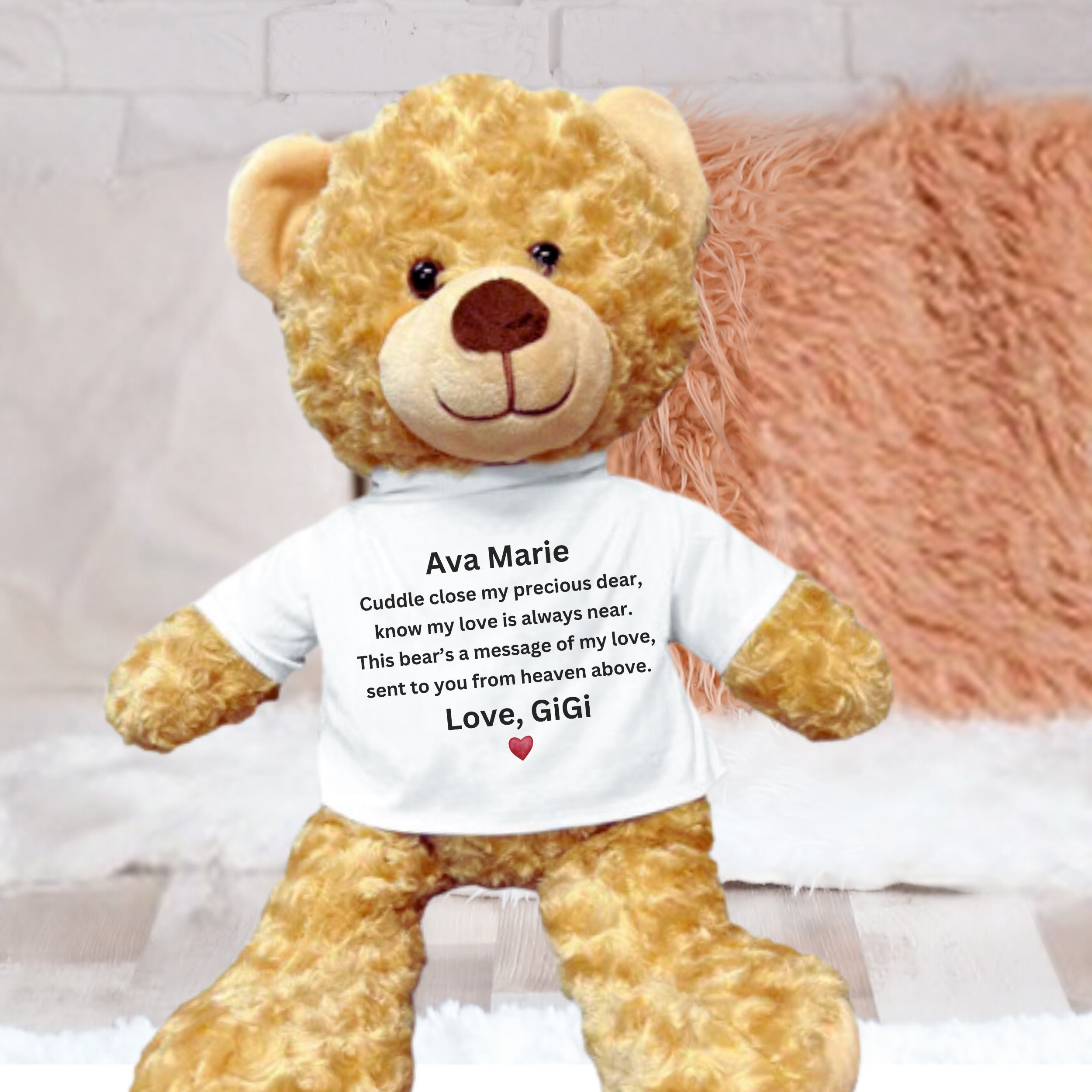 Memory Bear Custom Teddy Bear Memorial Bear Bereavement Gift Kids ...