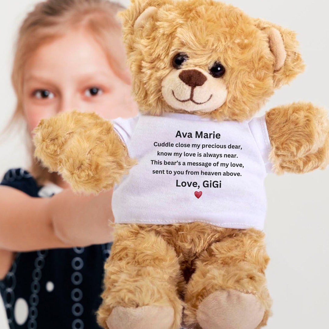 Memory Bear Custom Teddy Bear Memorial Bear Bereavement Gift Kids ...