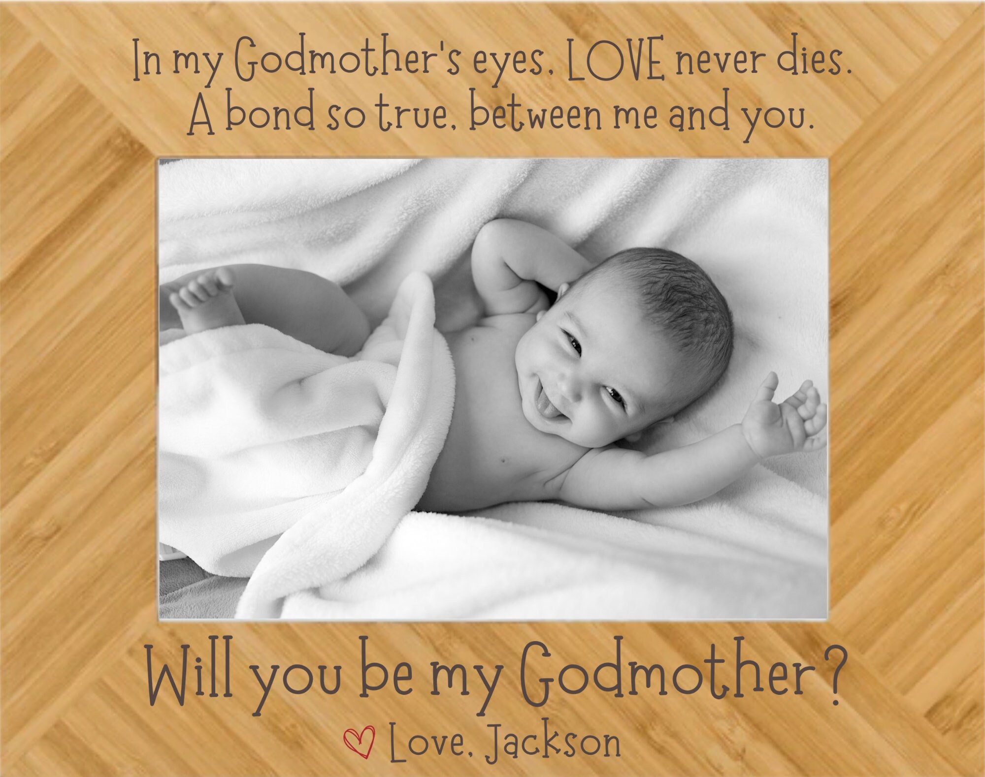 Personalized Godmother Proposal Picture Frame Godmother Gift Godparent ...