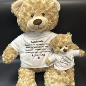 Memory Bear Custom Teddy Bear Memorial Bear Bereavement Gift Kids ...