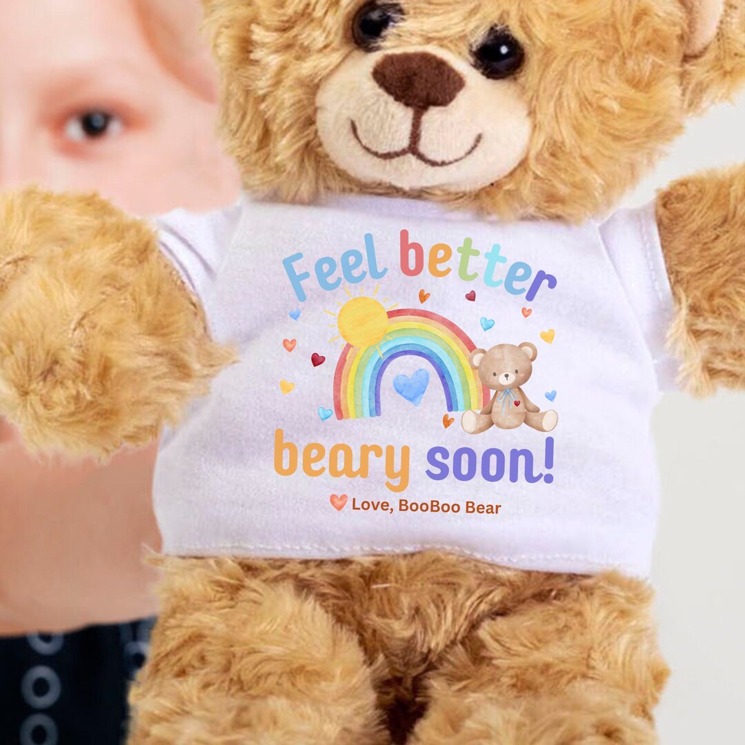 Get Well Soon Gift for Kids Custom Teddy Bear All Better Booboo Bear ...