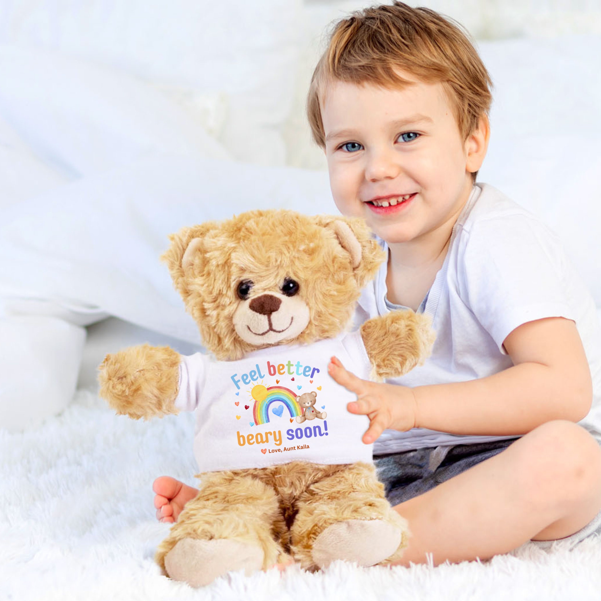 Get Well Soon Gift for Kids Custom Teddy Bear All Better Booboo Bear ...