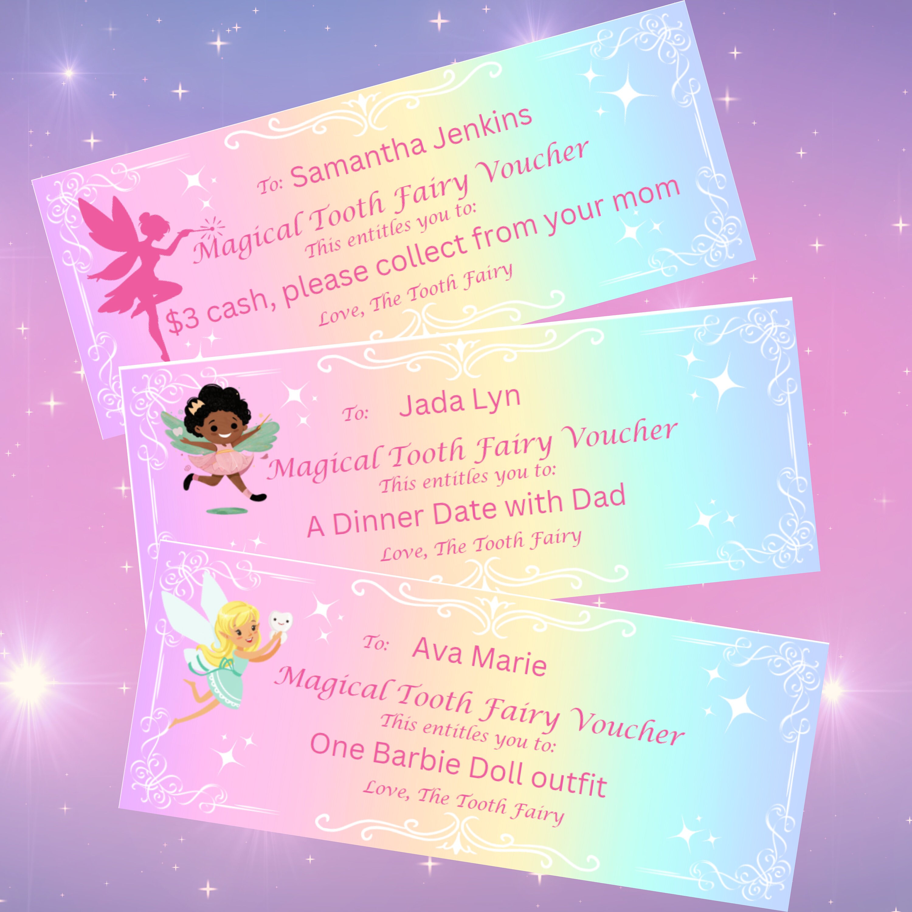 PRINTABLE Tooth Fairy Note Voucher or Coupon From Tooth Fairy Letter ...