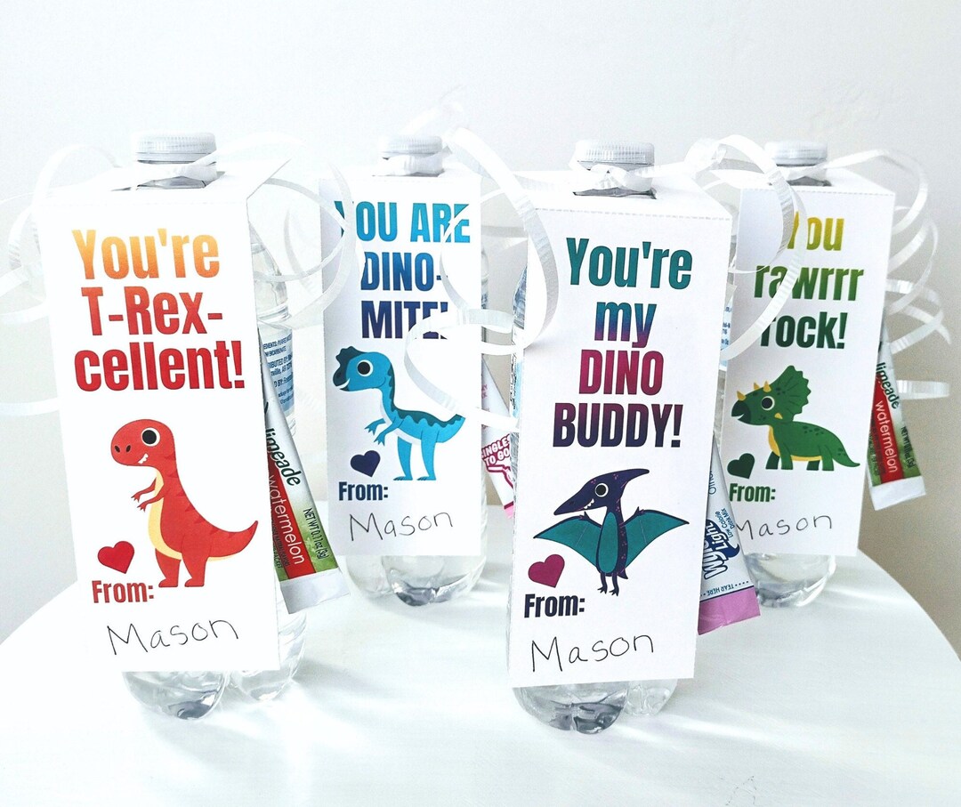 Dinosaur Valentine PRINTABLE Class Valentine Classmate Valentines Boy ...