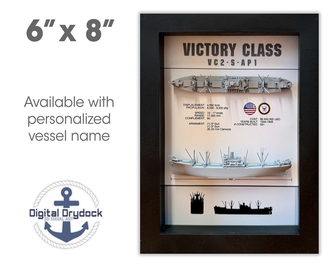 Victory Ship Memorial Display Shadow Box, 6" X 8", Black - Etsy