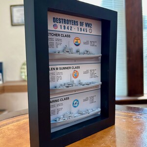 Destroyers of WW2 Display Shadow Box, 1942-1945, Fletcher, Allen M ...